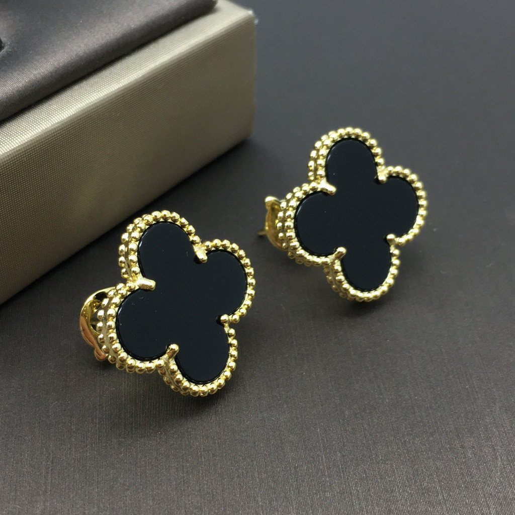 Van 18k gold plated VCA classic Four Leaf Clover 20mmvintage Alhambra ...