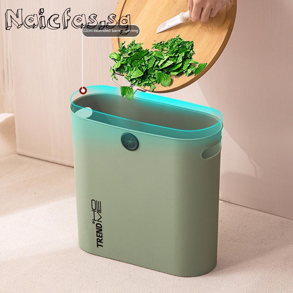 Kitchen Trash Bin with Handles Waste Can Slim Mini Bin for Coffee Table ...