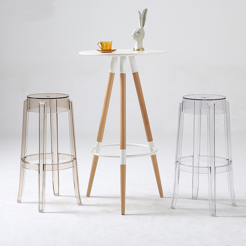 Pansu Bar Chair Ins Plastic Stool Transparent Dining Chair Crystal ...
