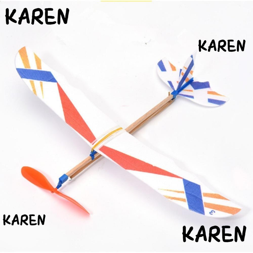 KAREN Flying Glider Model DIY Rubber Band Powered Hand-thrown Aircraft ...
