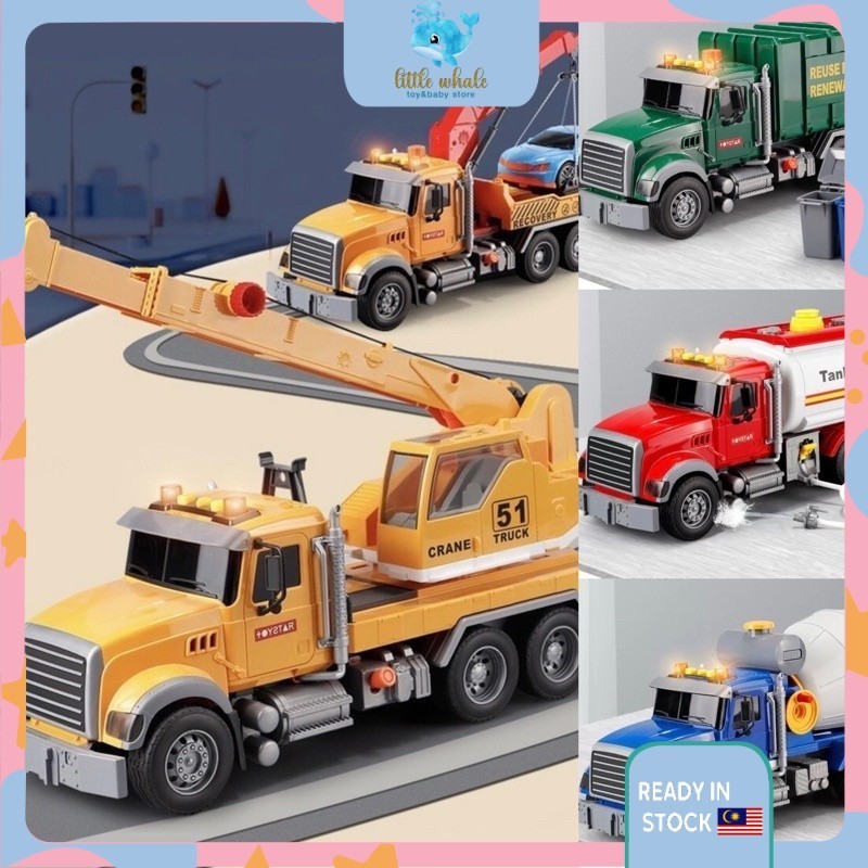 Construction Toy Vehicle Fire Truck Car Carrier Truck Recycle Truck ...