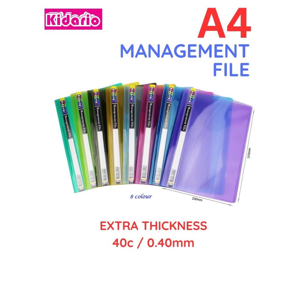 [ KMF-907A ] A4 KIDARIO MANAGEMENT FILE WITH 8'' PLASTIC FASTENER ...