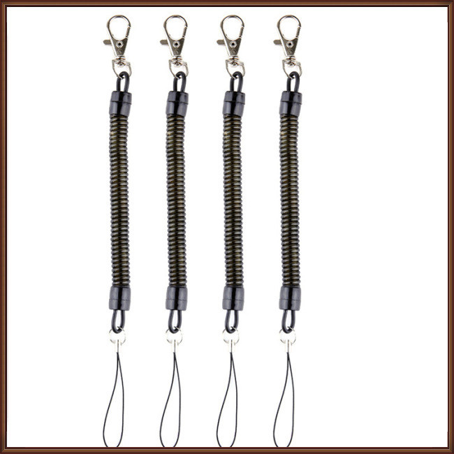 Jaz Spring Coil Keychain Metal Buckle+pvc Iron Buckle Spring Cord Anti ...