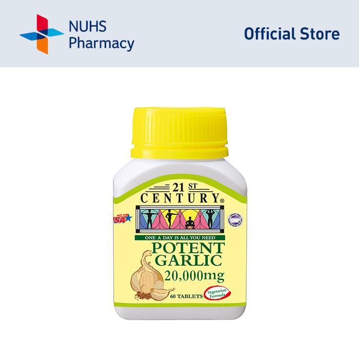 21st Century Potent Garlic 20,000MG 60 Tablets [NUHS Pharmacy] | Shopee ...