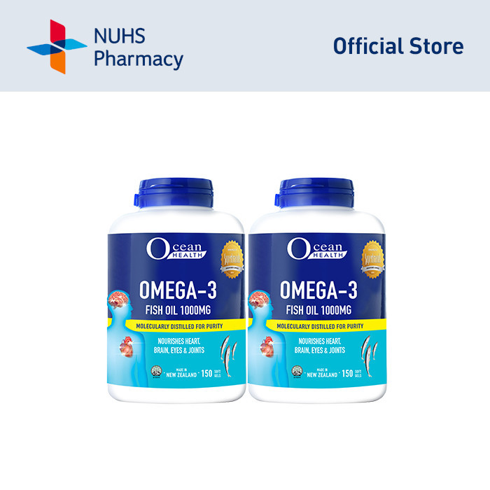 Ocean Health Omega 3 Fish Oil 1000MG 2 Bottles X 150 Softgel Capsules ...
