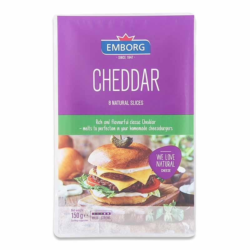 Emborg Cheddar Natural Cheese Slices 150g | Shopee Singapore