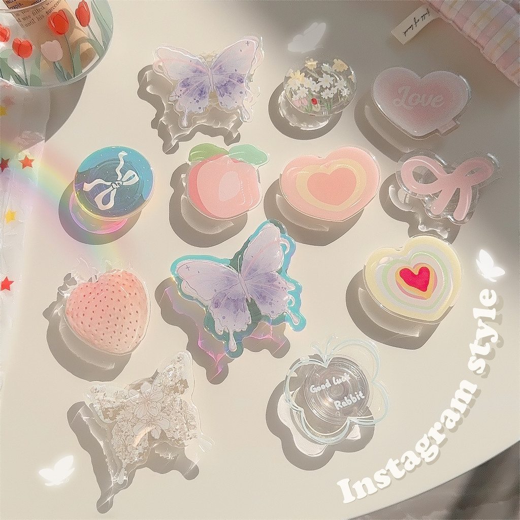 NS Cute Heart Strawberry Phone Grip Holder Ring for Phone Korean Ins ...