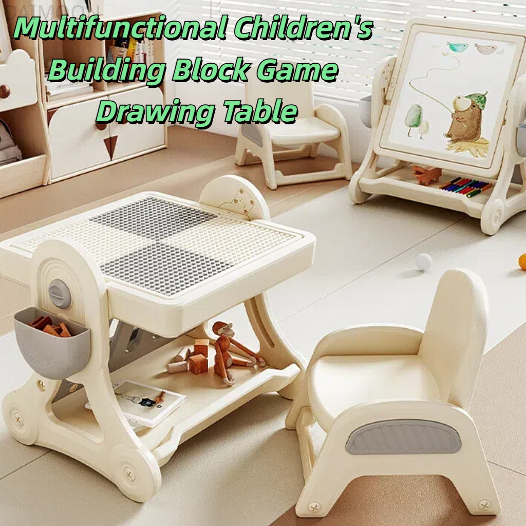 Babyviva Children's Multifunctional Building Block Table Chair Sets ...