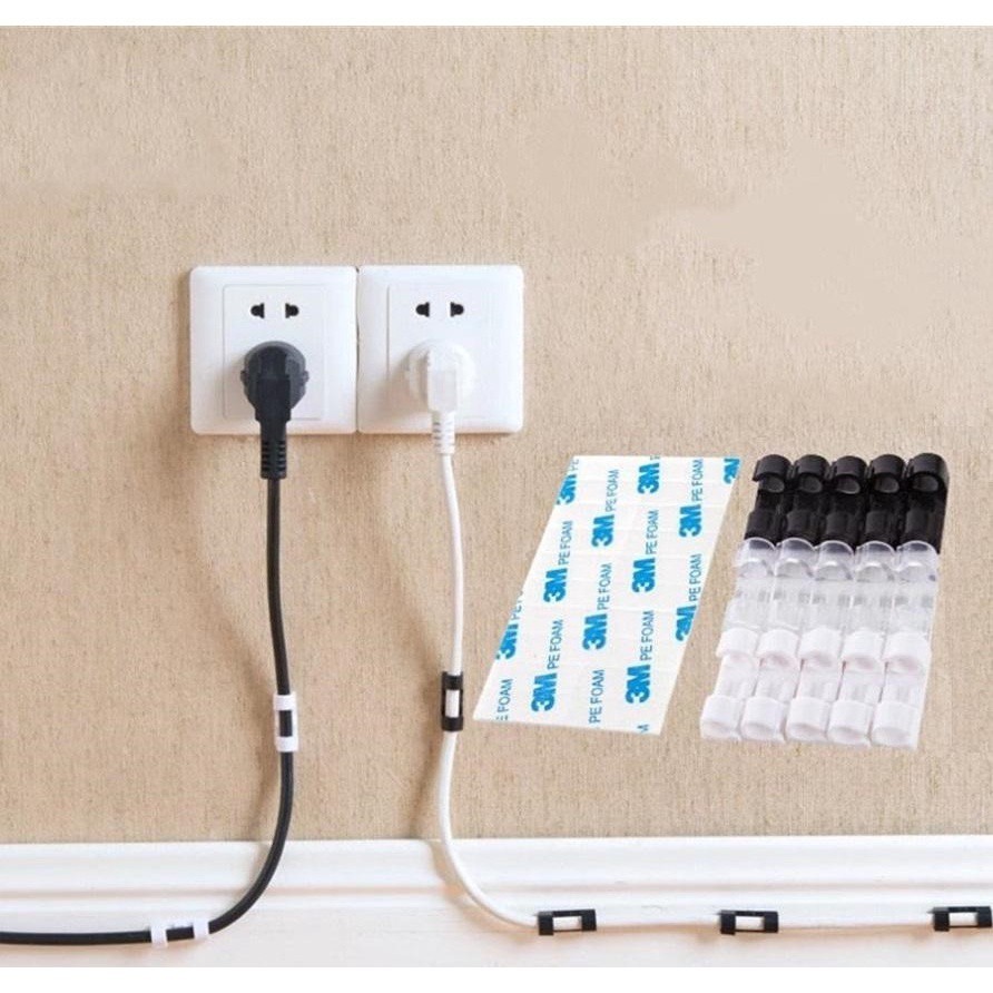 (20 IN A SET) 3M Wall Cable Holder Wire Holder USB Holder Wire Fixing ...