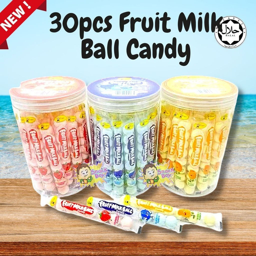 30pcs Ali Fruit Milk Ball Candy [Mango / Strawberry/ Blueberry ...