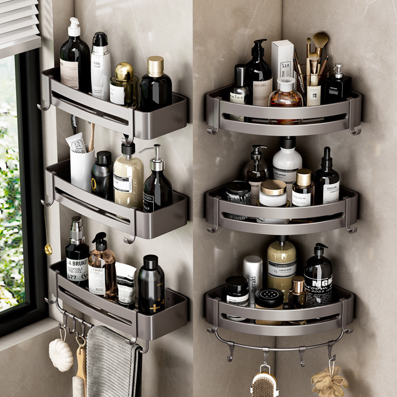 Bathroom Storage Rack Toilet Alumimum Toilet Shower Wall-Mounted ...
