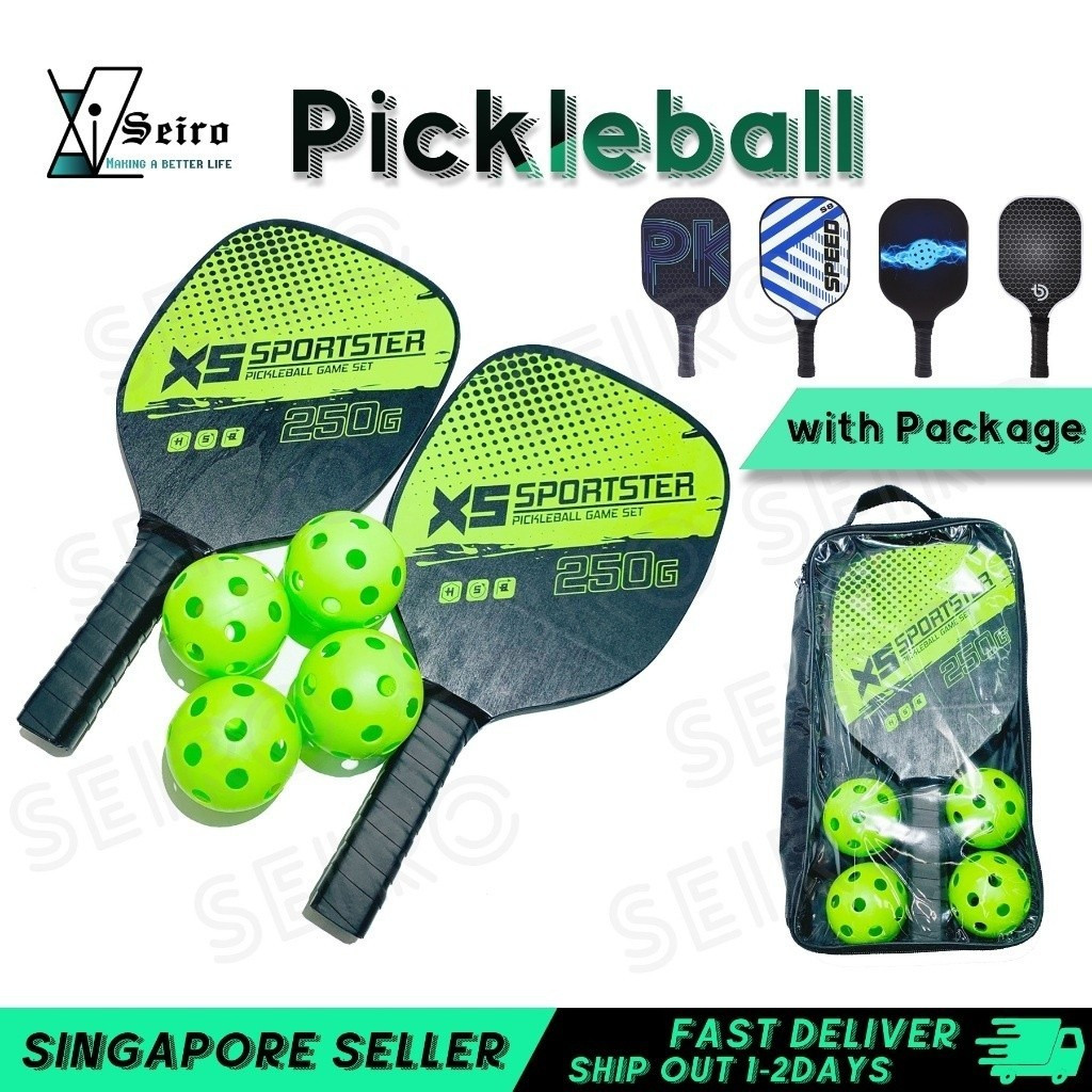 [SG stock Fast Shipping]PickleBall Paddle Set Pickle Ball Kit 2 Rackets ...