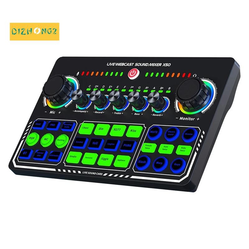 X50 Live Sound Card Audio Mixer Recording Desktop Singing BT OTG ...