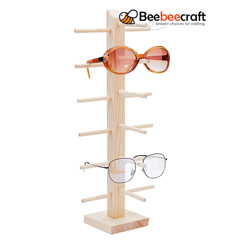 1Set 6 Tier Sunglasses Display Rack Wooden Eyewear Organizer Glasses ...
