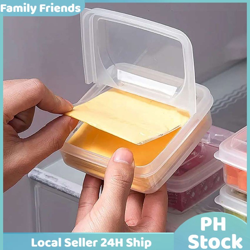 Sliced Cheese Container for Fridge Clear Plastic Butter Block Cheese ...