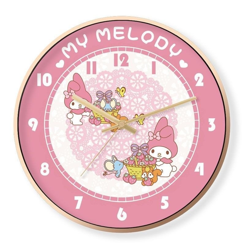 Clock Sanrio Melody Wall Clock Princess Cute Cartoon Silent Walking ...