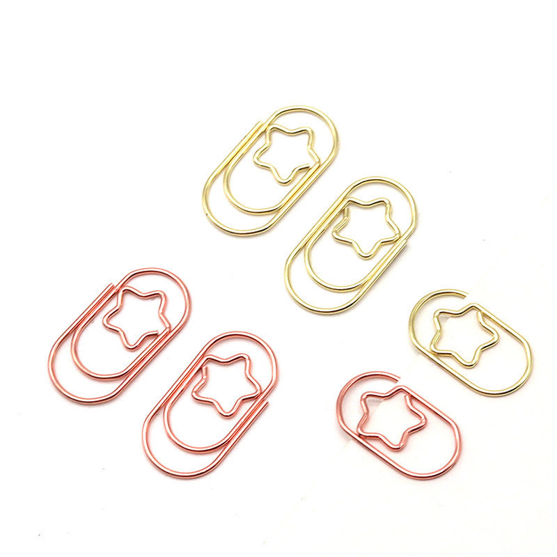 10pcs clips Mini Star Modeling Clip Gold, Small Size Paper Clip Metal ...