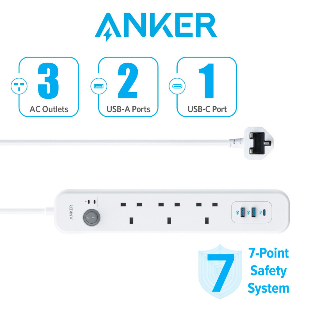 Anker Charger Extension Cod with USB & USB C Extension Plug Extension ...