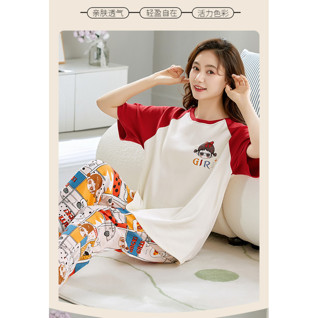 Chest Pad Sleepwear Woman Cotton Pajamas Women Padded Pyjamas Set ...