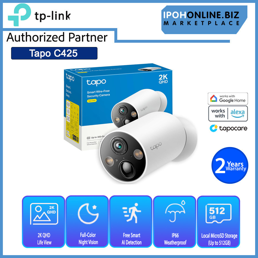 TP-LINK Tapo C425 4MP 2K QHD Smart Wire-Free Security Camera | Shopee ...