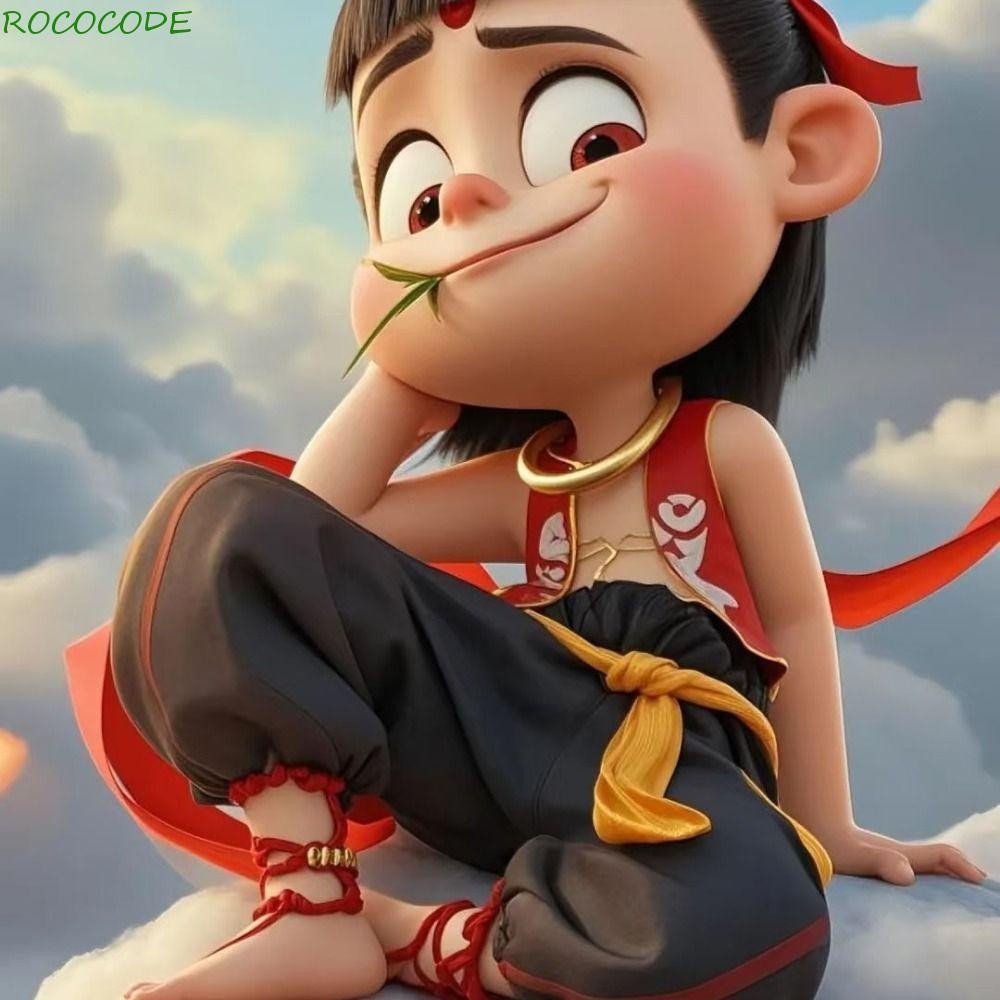 ROCOCODE Nezha Performance Costume, Party Props Cartoon Nezha2 Cosplay ...