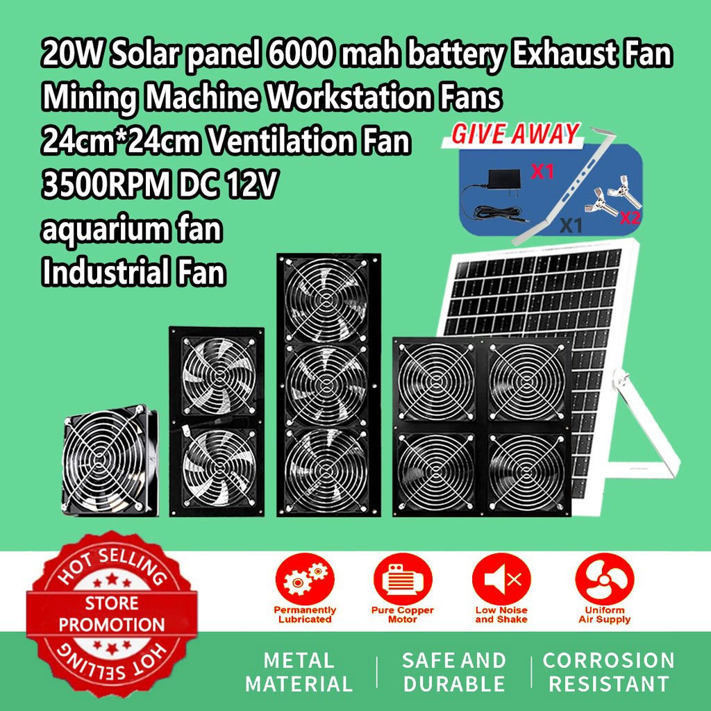 Exhaust Fan Kipas Ekzos Ventilation Fan 25WSolar panel automatic ...