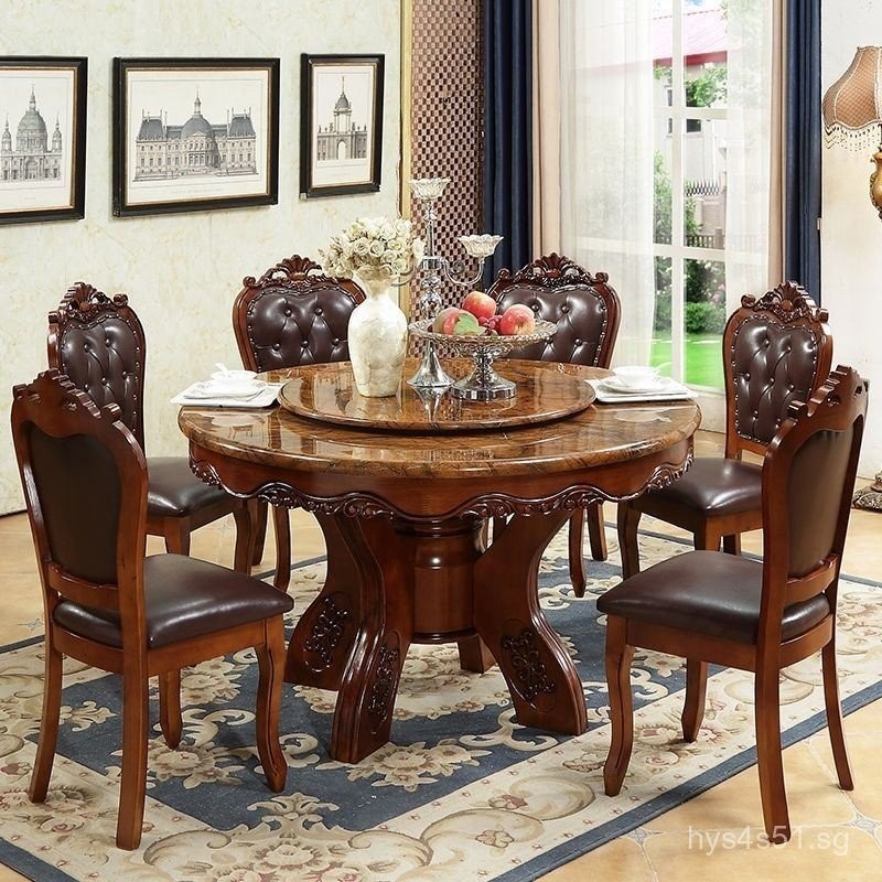 New European Style Marble Dining Table Villa High-end Dining Table ...