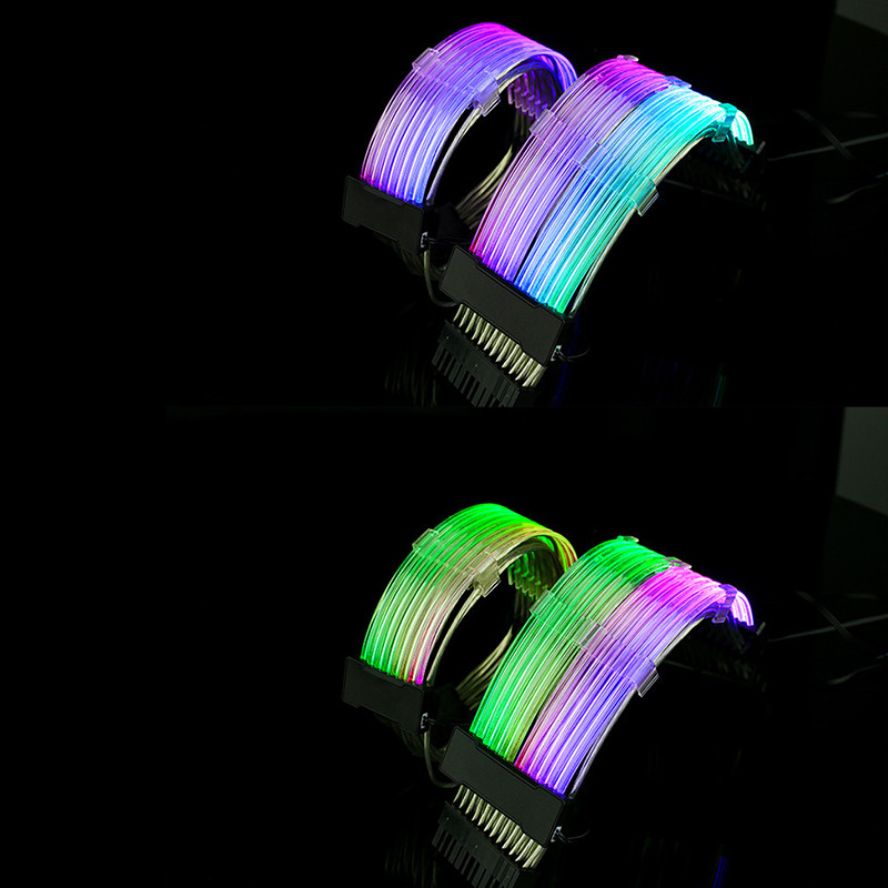 Fitow Computer ARGB Sync PSU Luminous Power Supplies Extension Cable ...