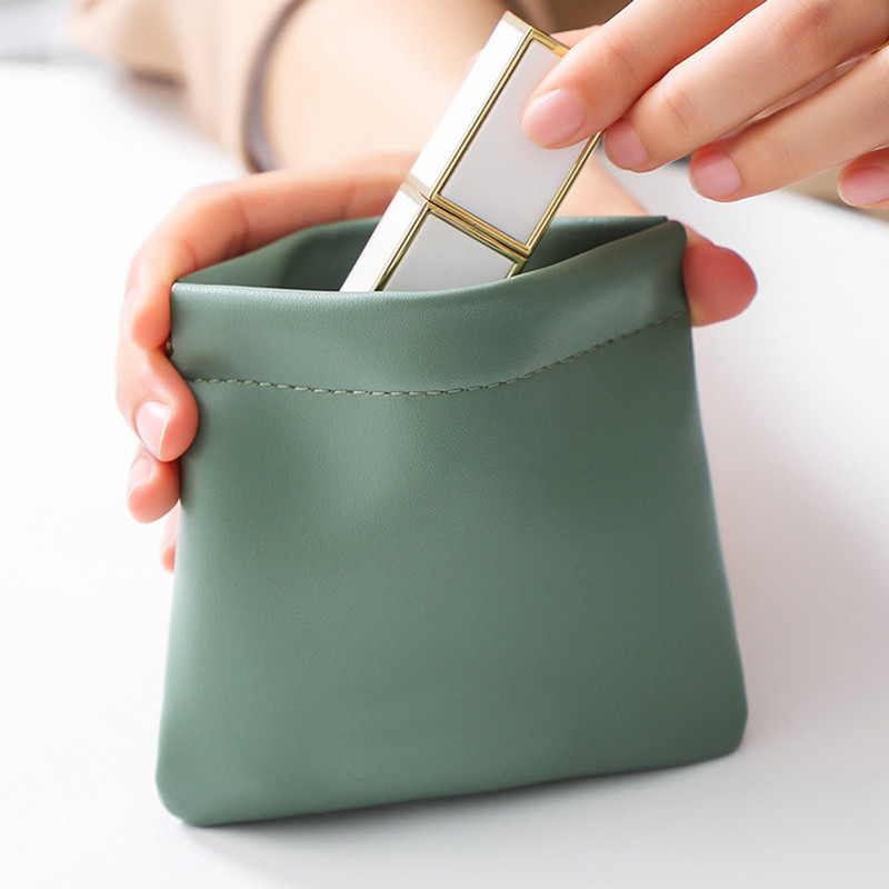 Coin Purse Magnetic Pouch Automatic Close Lipstick Money Squeeze Wallet ...