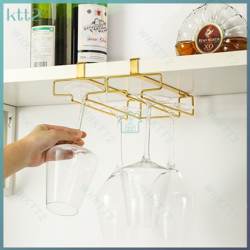 Hanging wine glass rack upside down home wine rack decoration tall ...