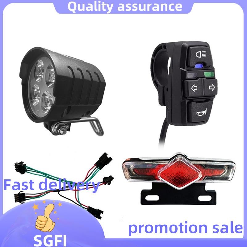 Bike Front and Ebike Rear Light Set Input 36V 48V 52V 60V with DK336 Light Horn Turning Switch E ...
