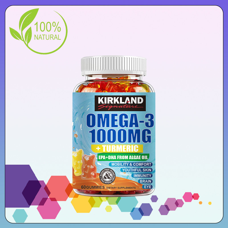 KIRKLAND Omega-3 + Turmeric Gummies, Supports Movement, Circulatory ...