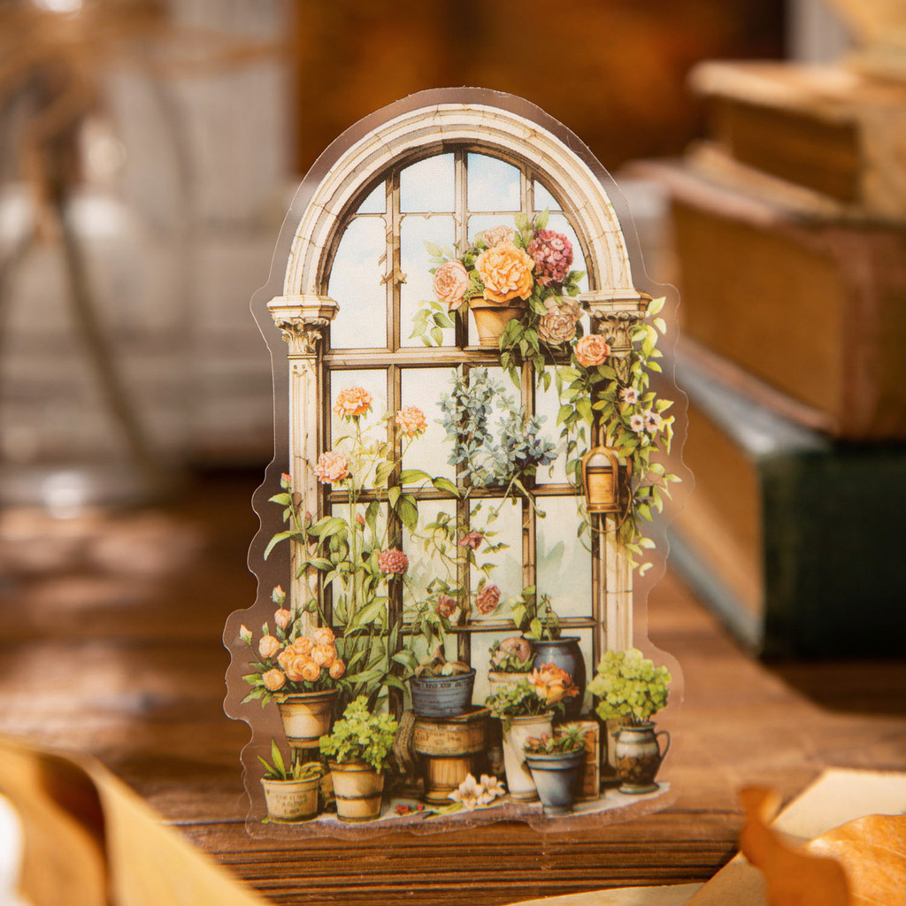 10 Pcs Vintage Transparent Stickers For Scrapbooking Journaling PET ...