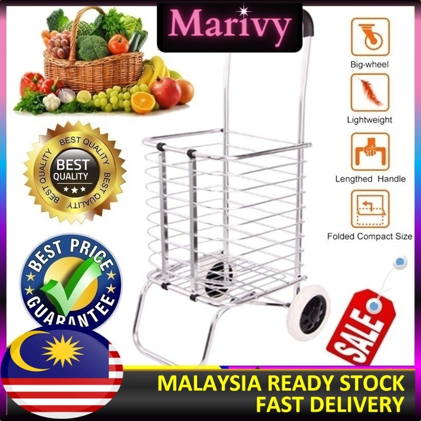 Anti Rust Foldable Shopping Cart Trolley Foldable Luggage Wheels ...