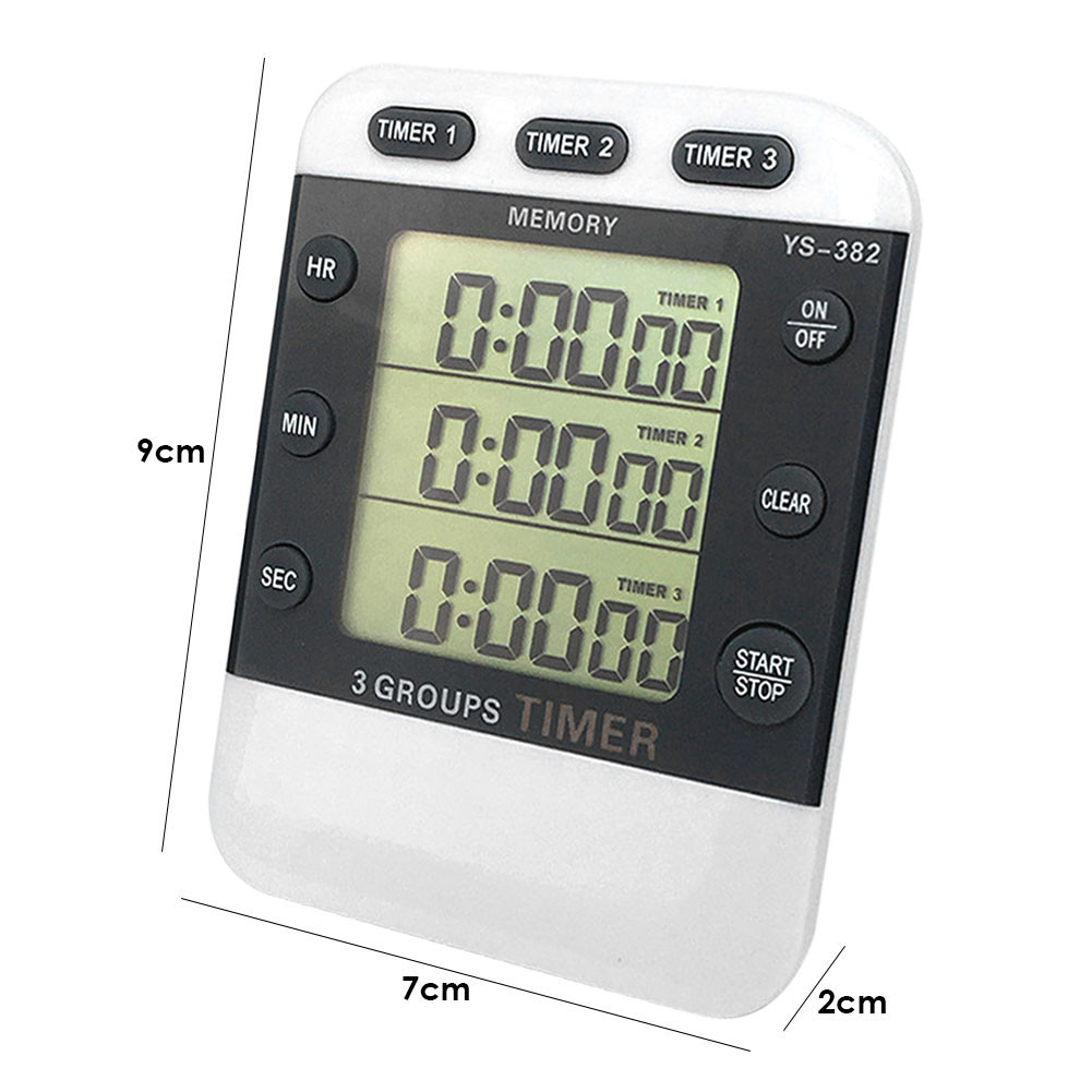 Square 3-way Kitchen Timer Countdown Cooking Alarm Temporizador Home ...