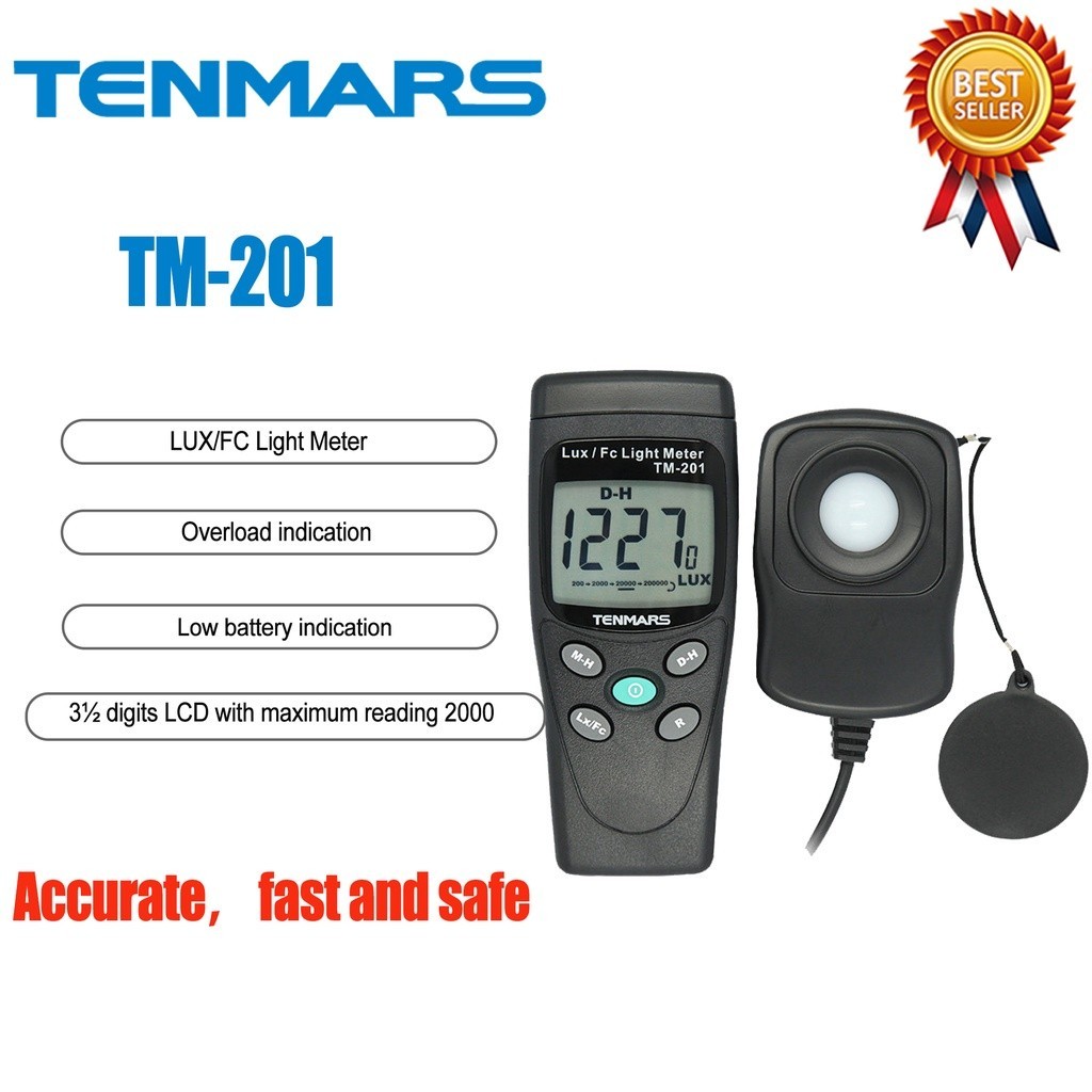 TENMARS TM-201 LUX/FC Light Meter According to JISC1609:1993 and CNS 5119 general A class ...