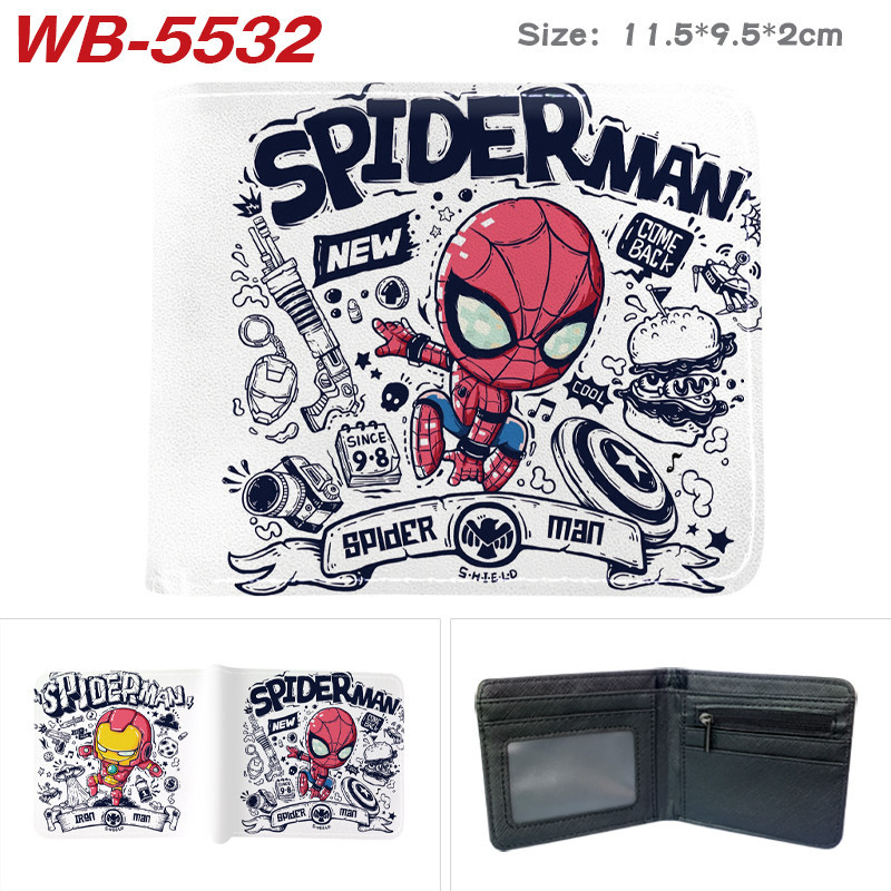 Marvel Spider Man Superman Cartoon Pu Leather Casual Student Card ...