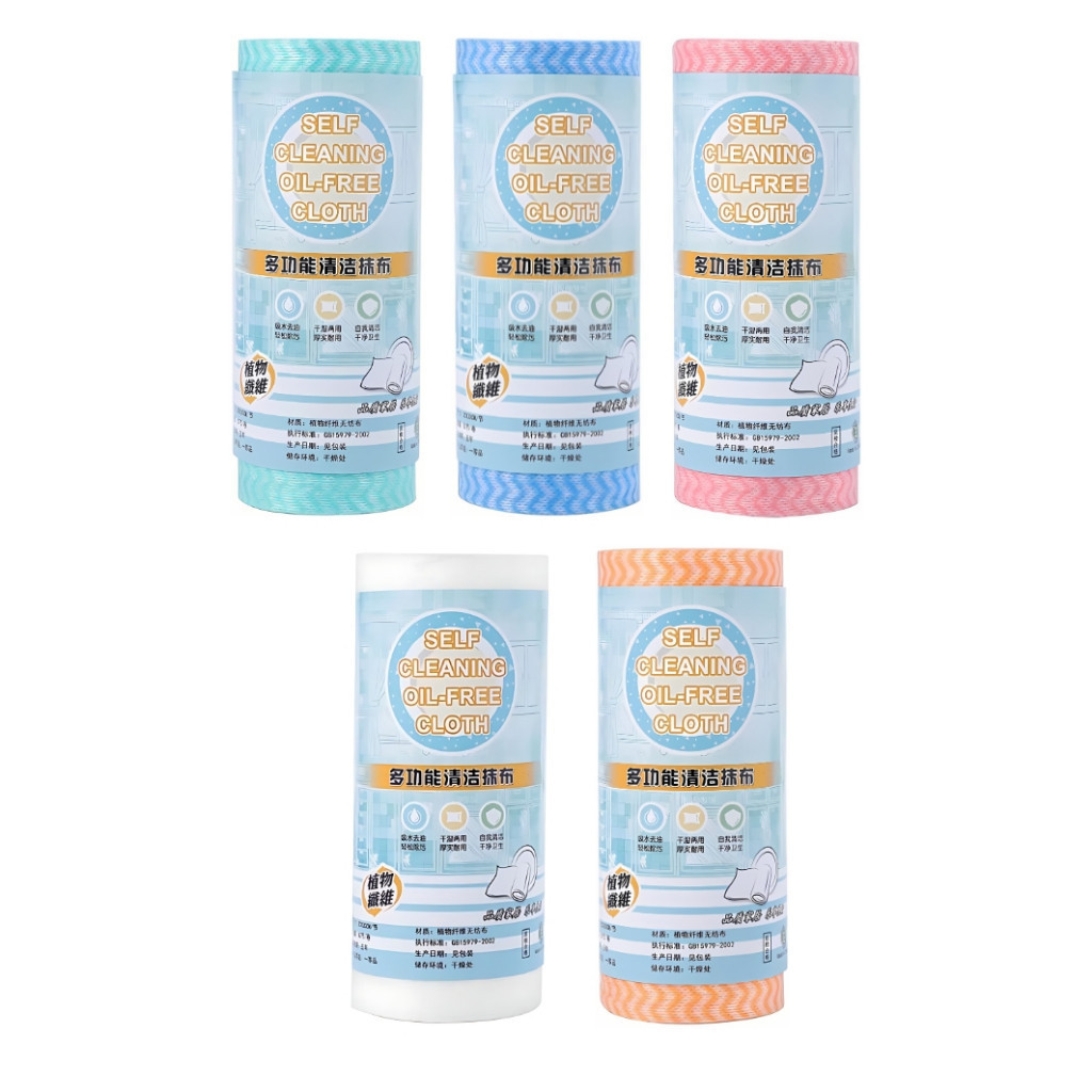 Korean Scouring Pad Wave Pattern Roll Non Woven Dish Cloth White Blue ...