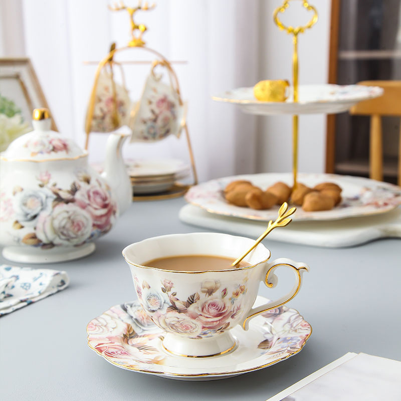Bone China Coffee Cup Set High-End Afternoon Tea High-End Value Cup Tea ...