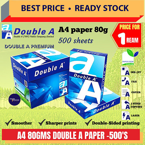Double A 80gsm A4 Paper 500 Sheets White Paper Photostat Paper Copier ...