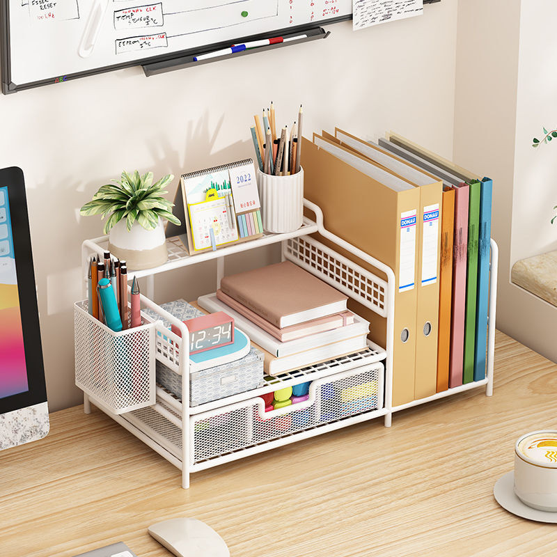 A4 File Basket Desktop Upright Bookshelf Office Desk Data File Storage ...