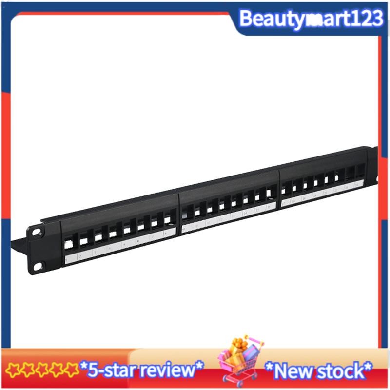 19-Inch 1U Cabinet Rack Through 24-Port CAT6 Patch Panel RJ45 Network ...