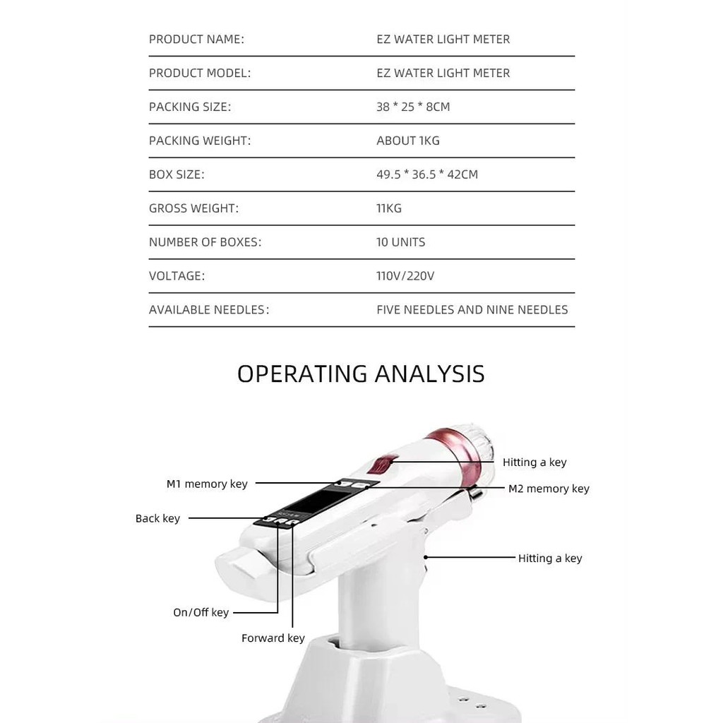 Ez Negative Pressure Water Gun Meso Jet Injection Meso Gun prp ...