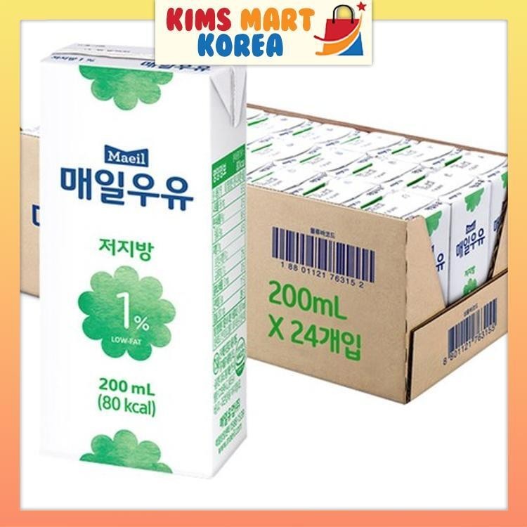 Maeil Daily Milk Low Fat 1% Original Korean Drink Food 200ml x 24pcs | Shopee Singapore