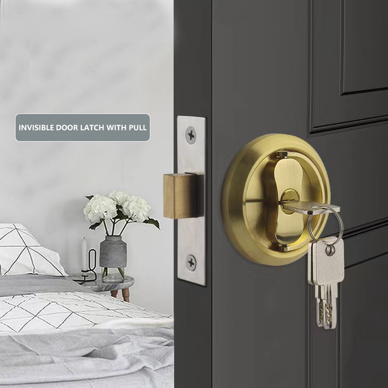 304 Stainless Steel Invisible Door Lock Bedroom Household Universal ...