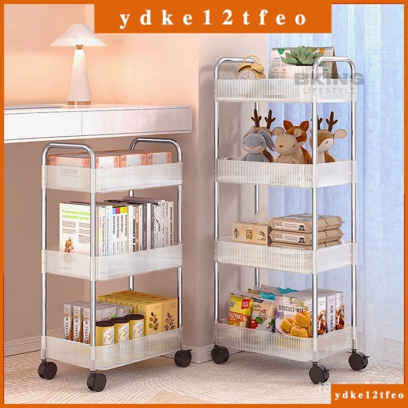 Spot goods Acrylic Kitchen Trolley With Wheel Trolley Rack Tray With ...