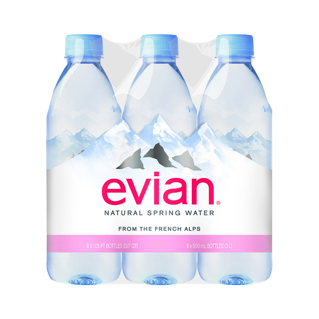 Evian Natural Mineral Water 6x500ml | Shopee Singapore