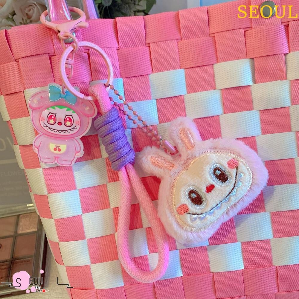 SEOUL Plush Doll Key Ring, Acrylic Kawaii Labubu Hanging Rope, Creative ...