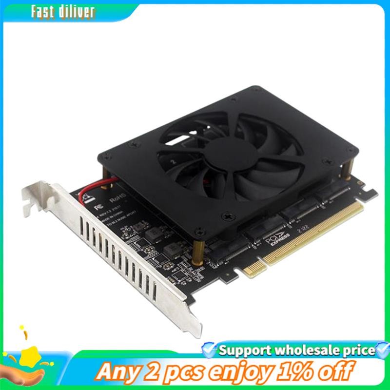 In stock-PCIEX16 NVME M2 MKEY SSD RAID Array Expansion Adapter Card ...
