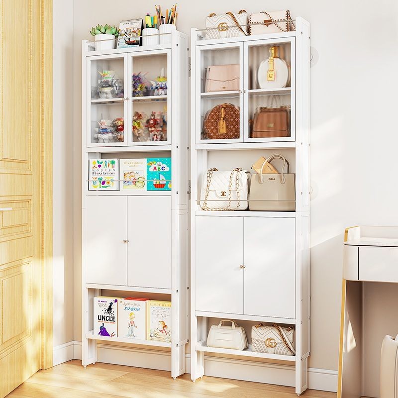 Bathroom Door Back Storage Cabinet Ultra-thin Floor Shelf with Door for ...